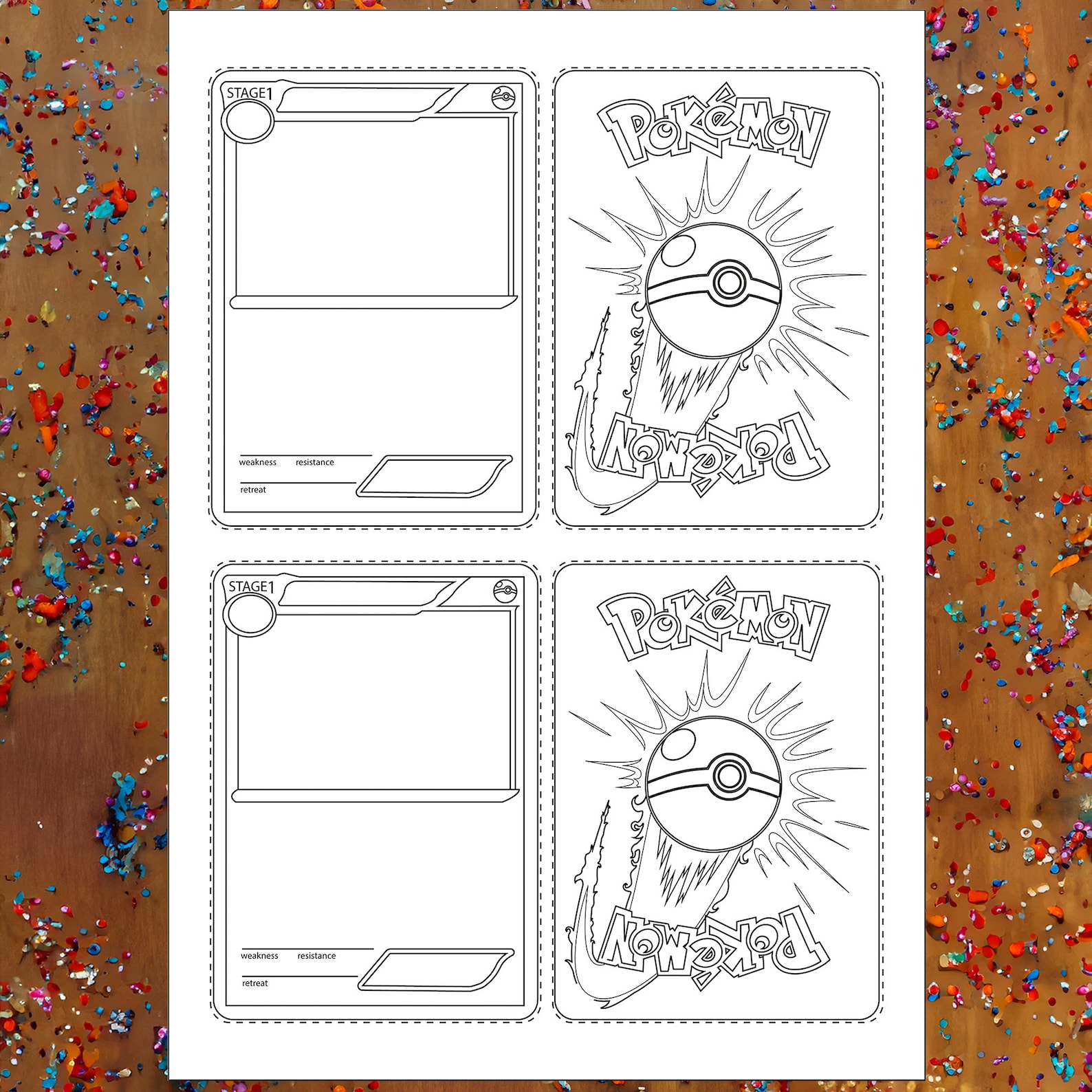 Paint Your Own Pokemon Card: DIY Coloring & Craft Activity Kit - Etsy