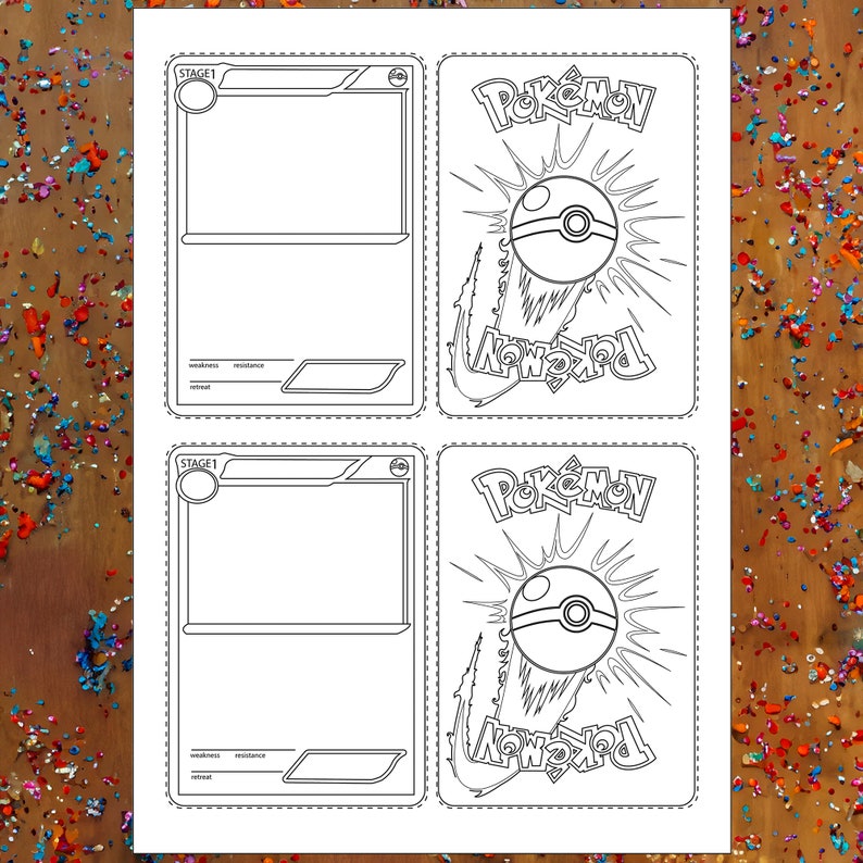 Paint Your Own Pokemon Card: DIY Coloring & Craft Activity Kit - Etsy
