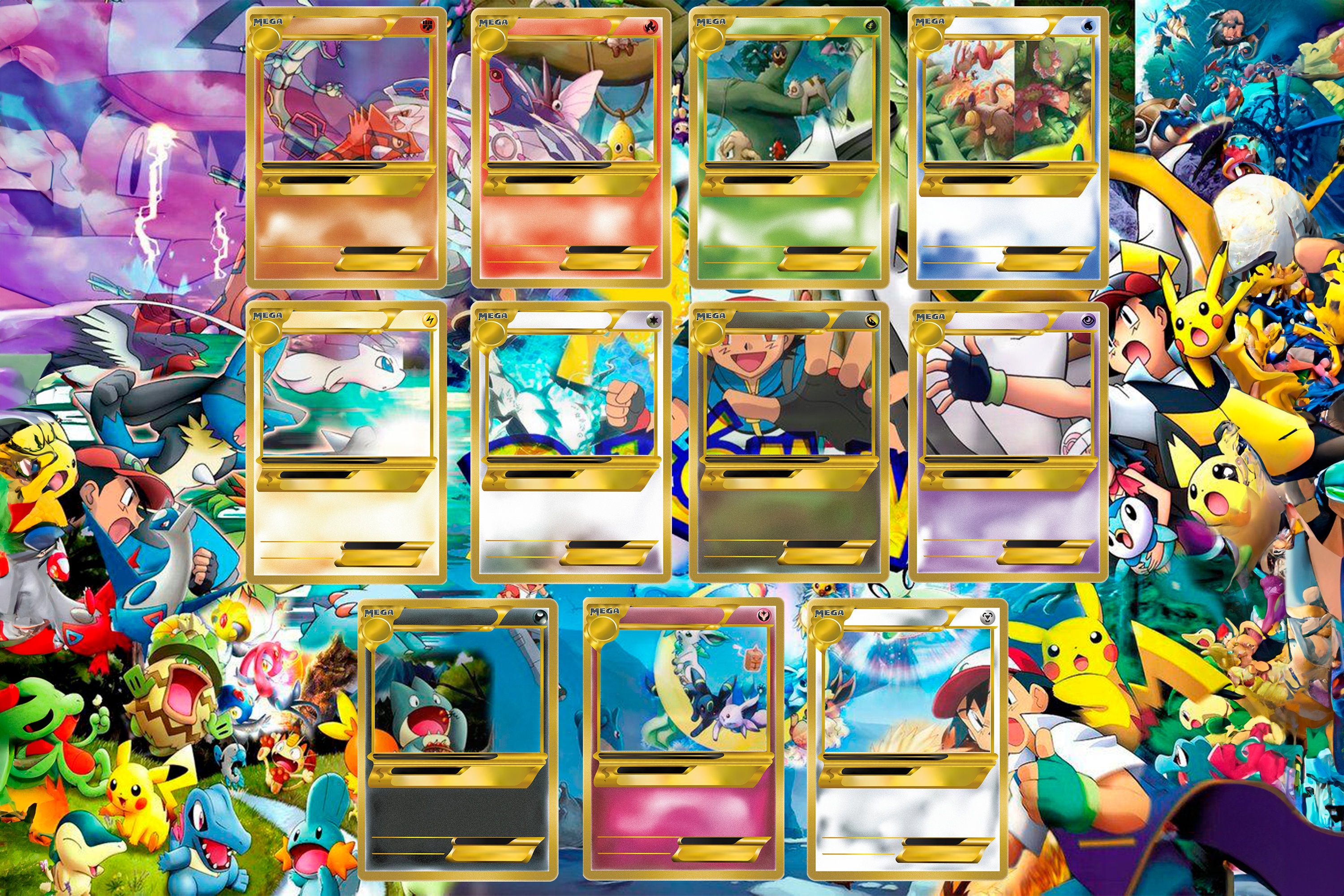 Retro Mega Pokemon Card Template Pngs: Make Your Own Pokemon Card ...