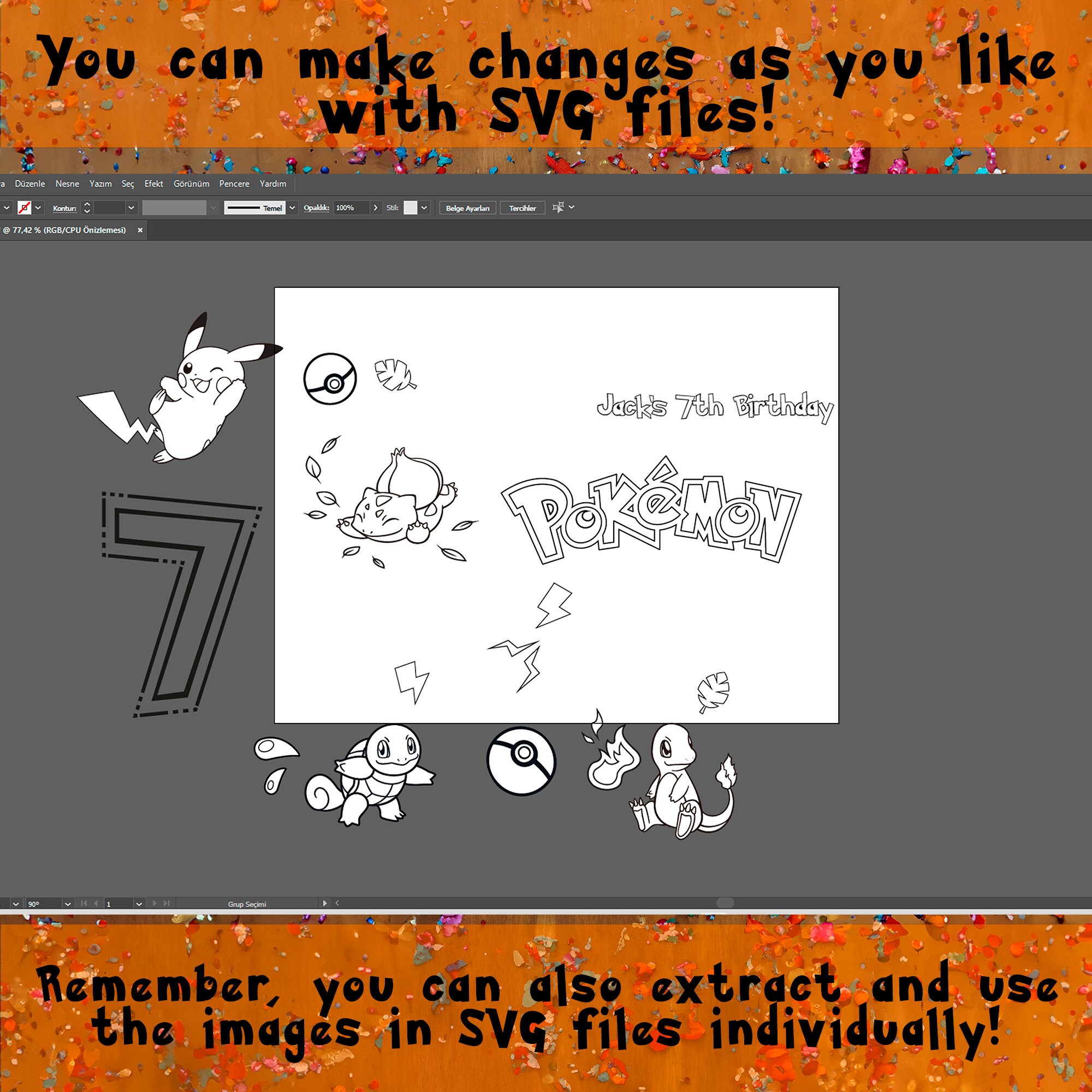 Customizable Pokemon Fun Pack Coloring & Activity Sheets for Birthday ...