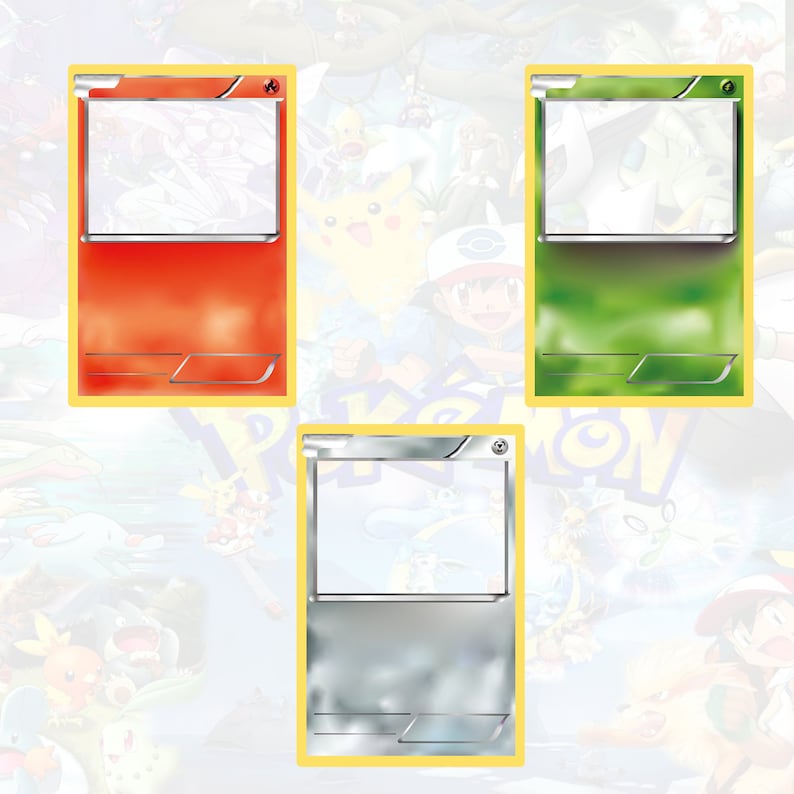 Custom Pokemon Card Templates SVG, Birthday Party Decor Printable PDF ...