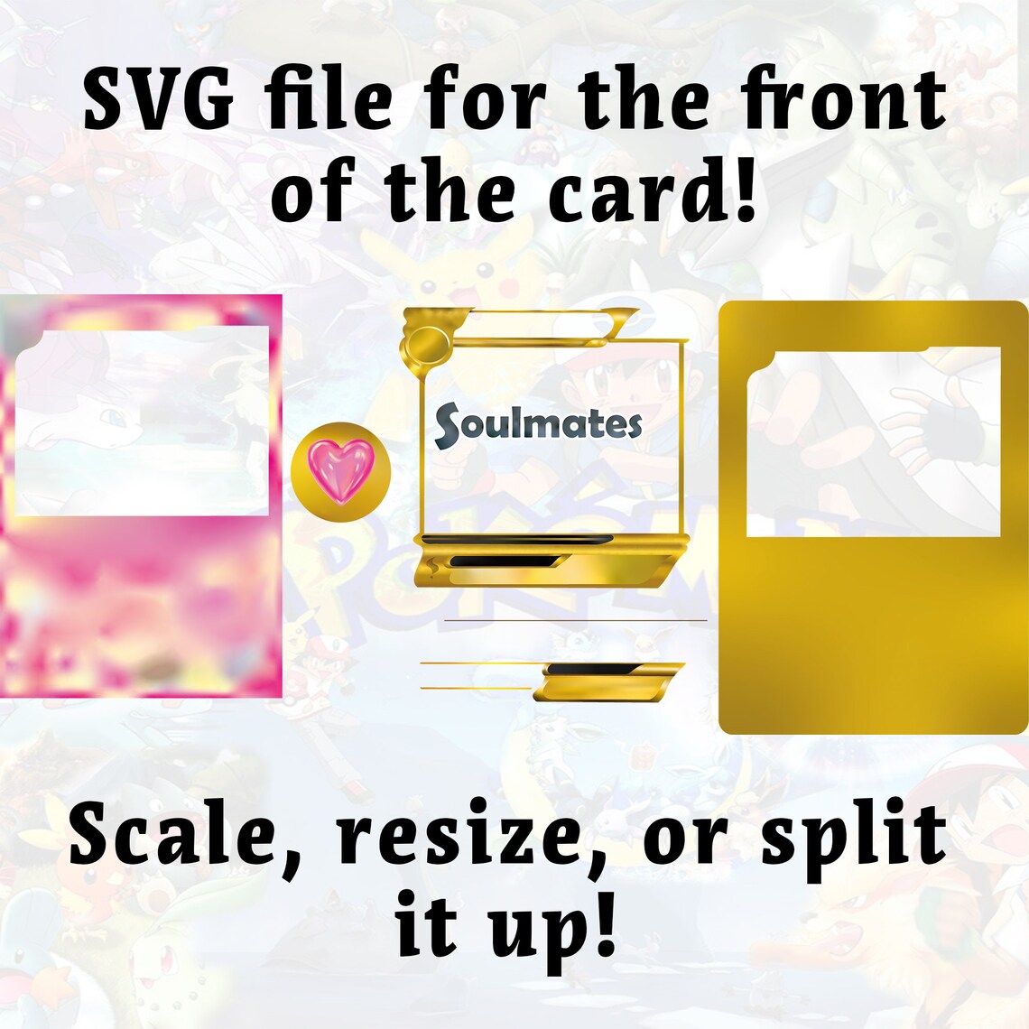 Pokemon Valentine Card Template SVG and PNG - Etsy