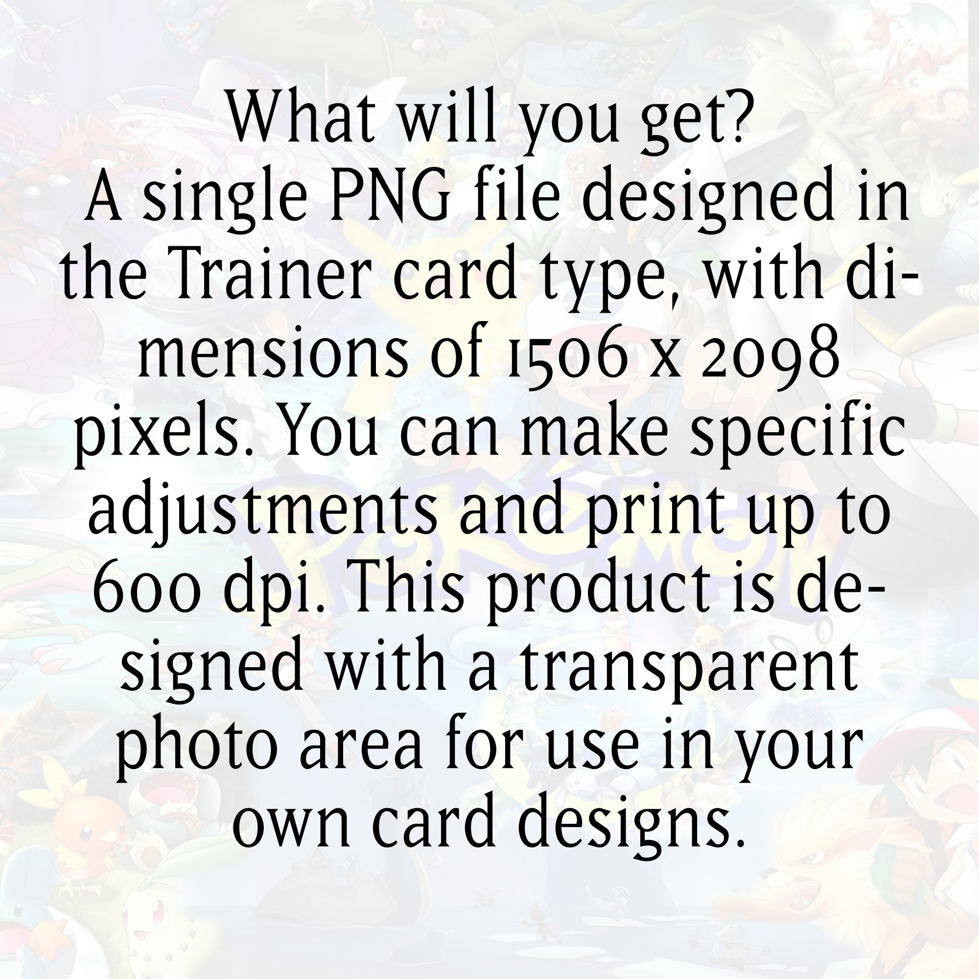 Create Your Trainer Legacy: Customizable Pokemon Trainer Card Template - 300 Dpi Res for ...