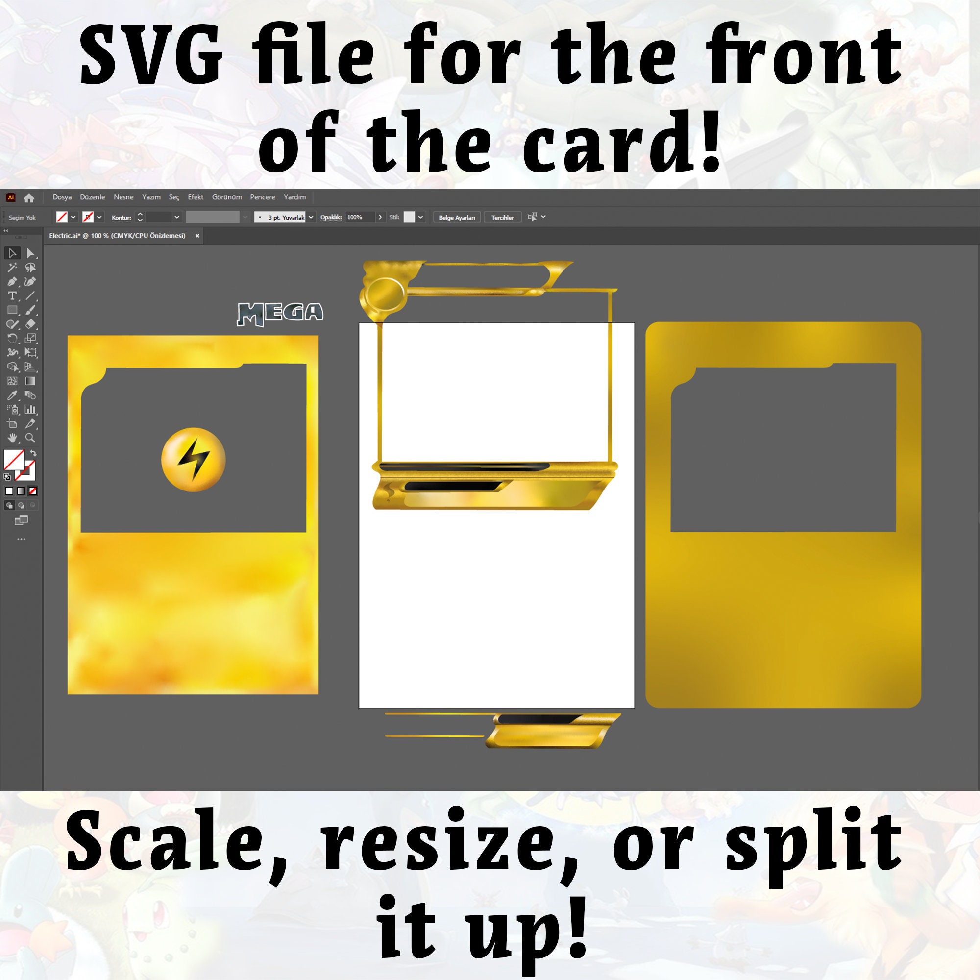 Electric Pokemon SVG & PNG Card Kit - Create Your Custom Pokemon Cards ...