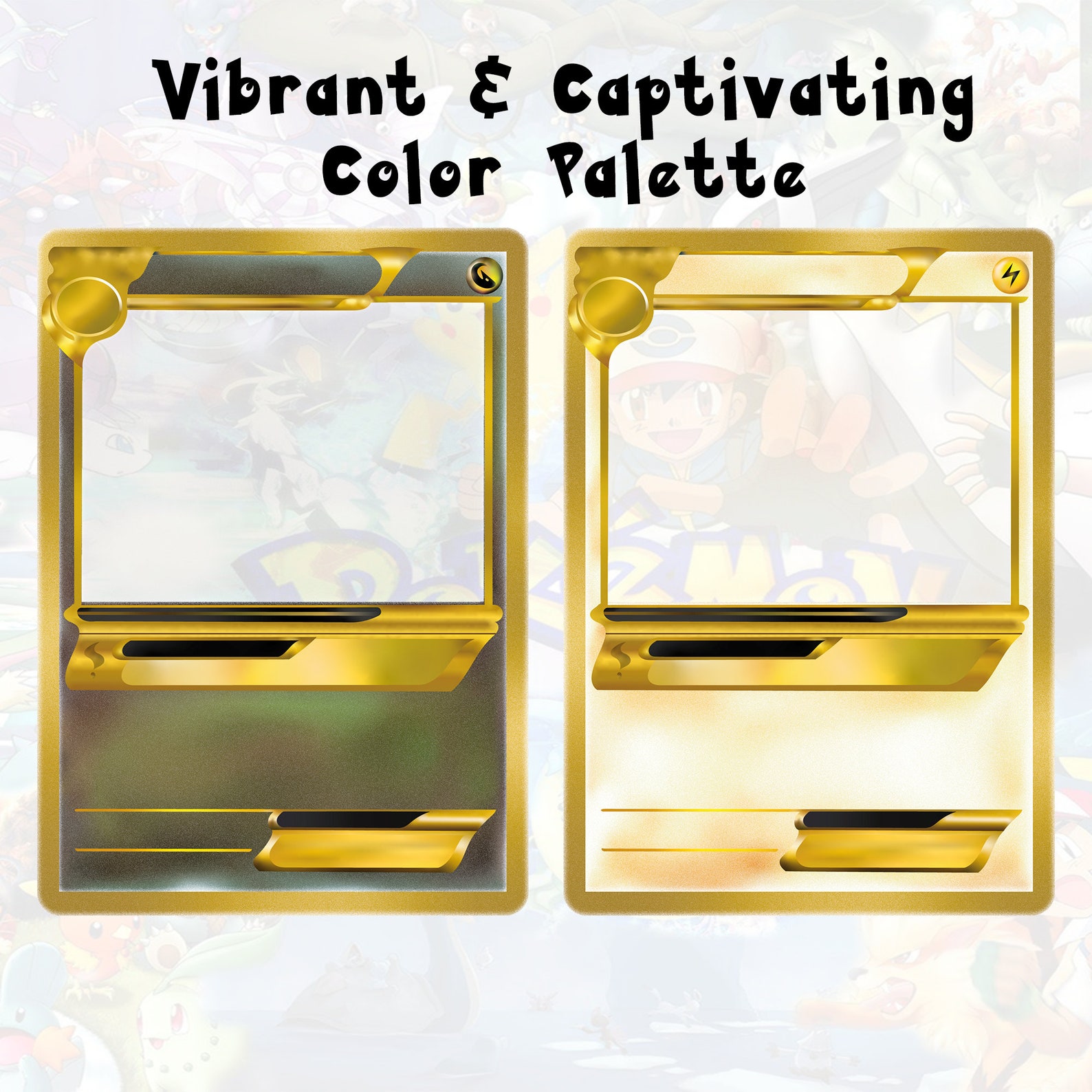 Customizable Pokemon Card Templates Pack - Distressed Design, Digital ...
