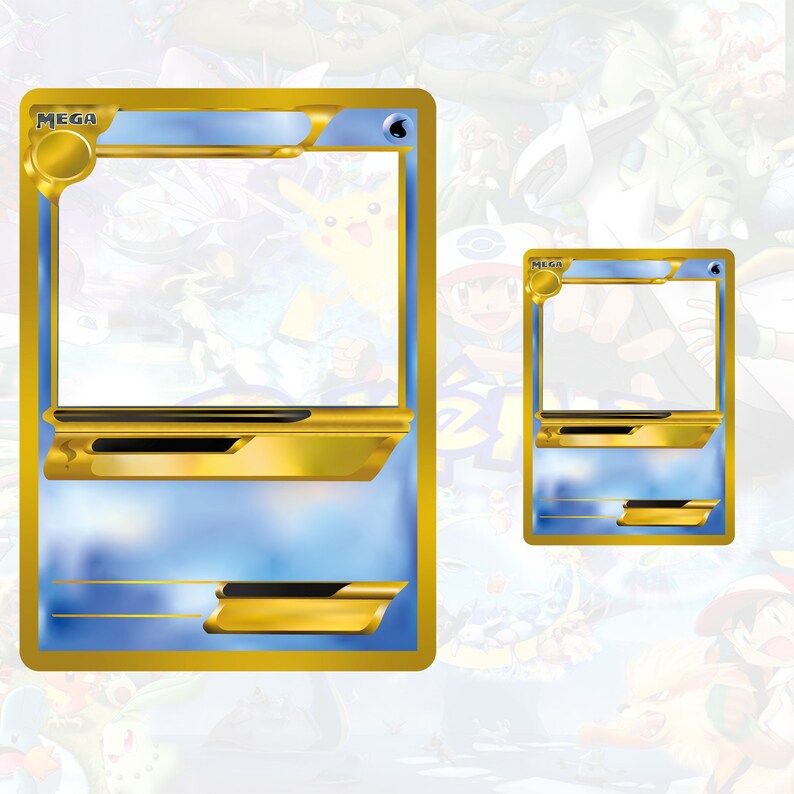 Water Pokemon Card Template SVG & PNG for Custom Pokemon Cards - Etsy