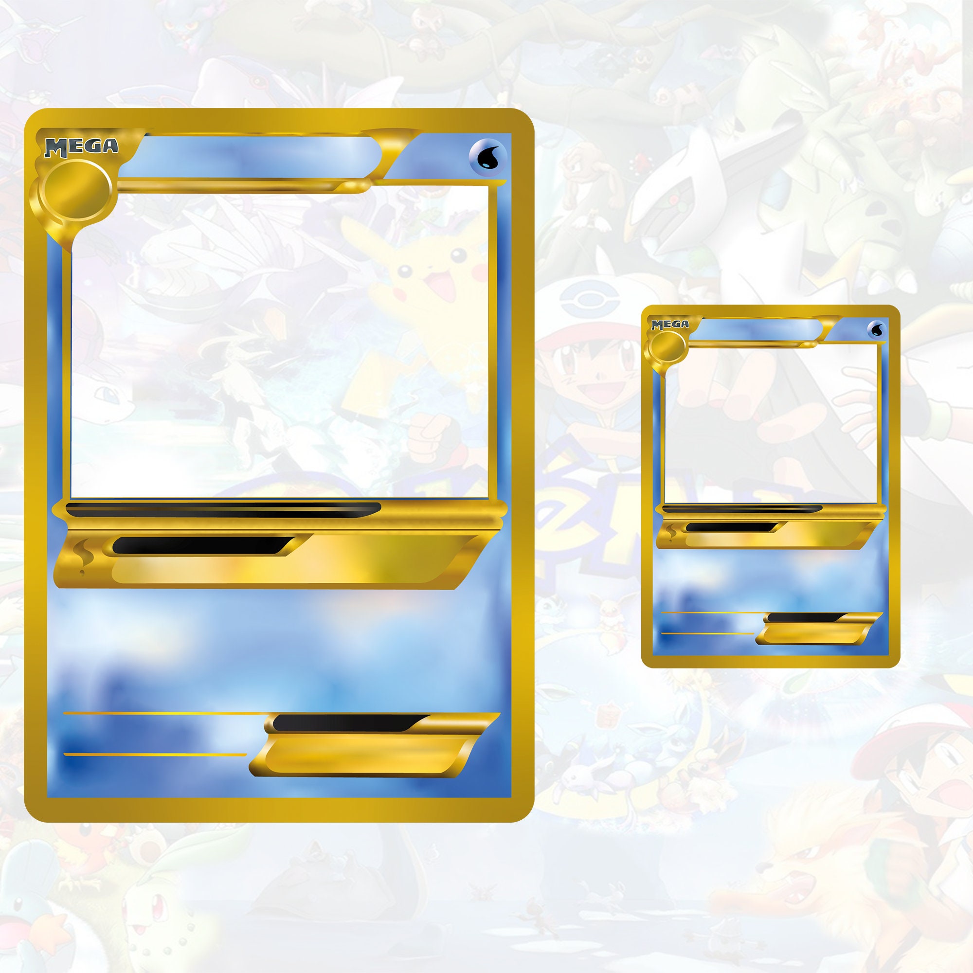 Water Pokemon Card Template - Customizable SVG & PNG for Birthday ...