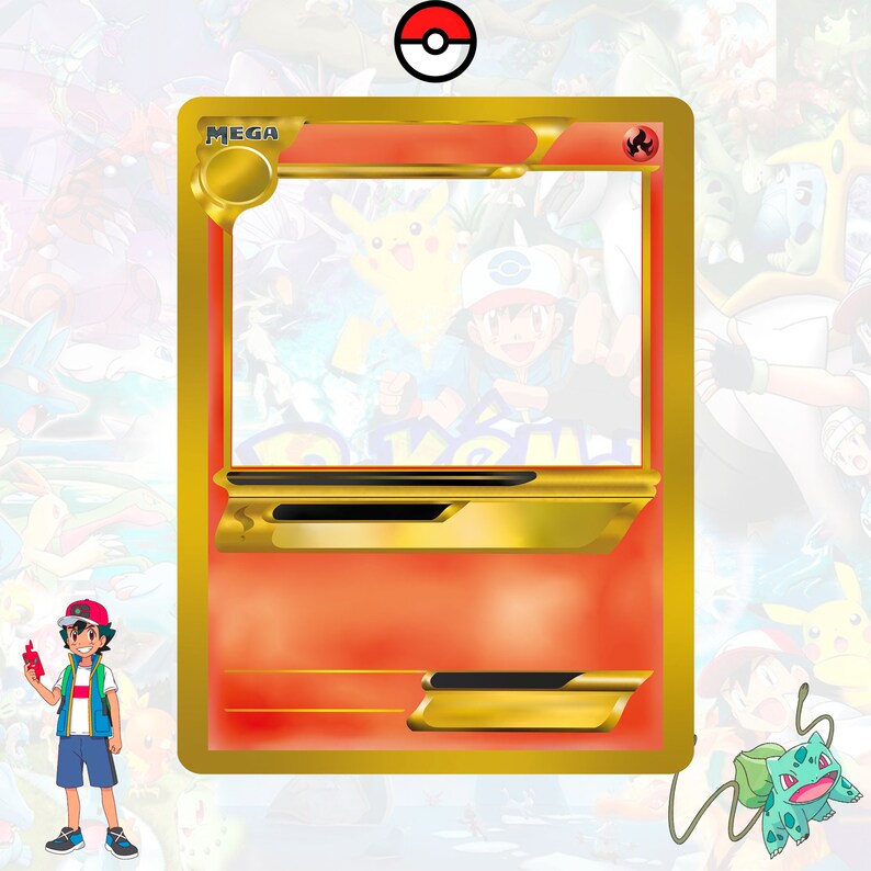 Fire Pokemon Card Template SVG - Etsy
