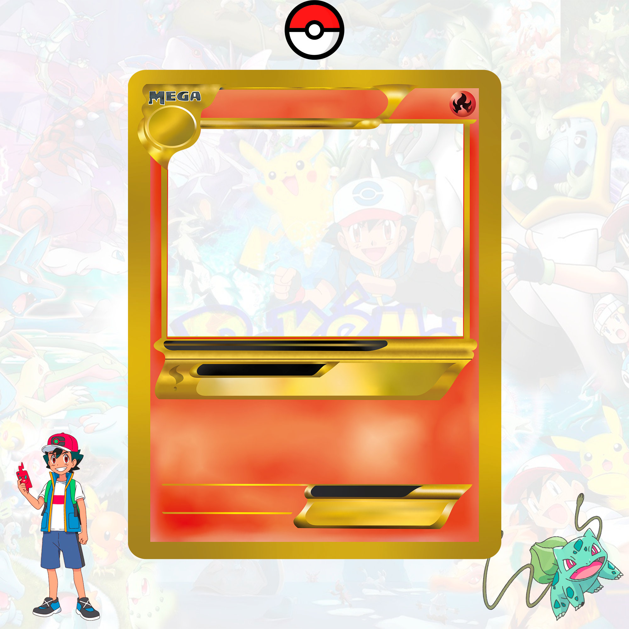 Fire Pokemon Card Template SVG - Etsy