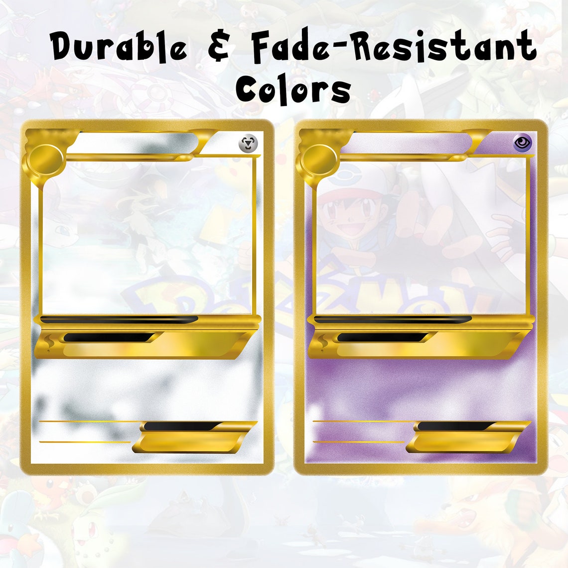 Customizable Pokemon Card Templates Pack Distressed Design, Digital ...