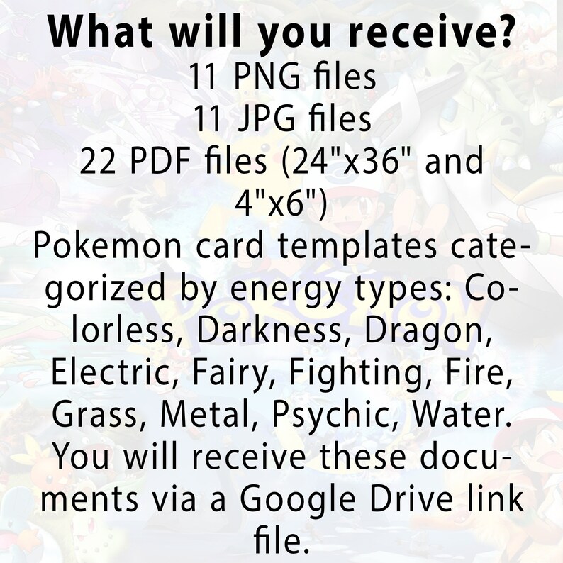 Custom Pokemon Card Templates SVG, Birthday Party Decor Printable PDF ...