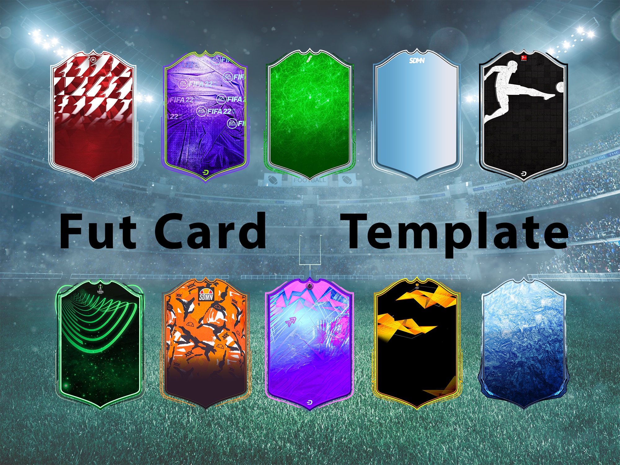 Customizable Fut Card Templates | Digital Soccer Trading Card Pack ...