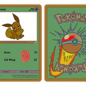 Create Your Own Eevee Pokemon Card: Personalized Coloring Kit - Etsy