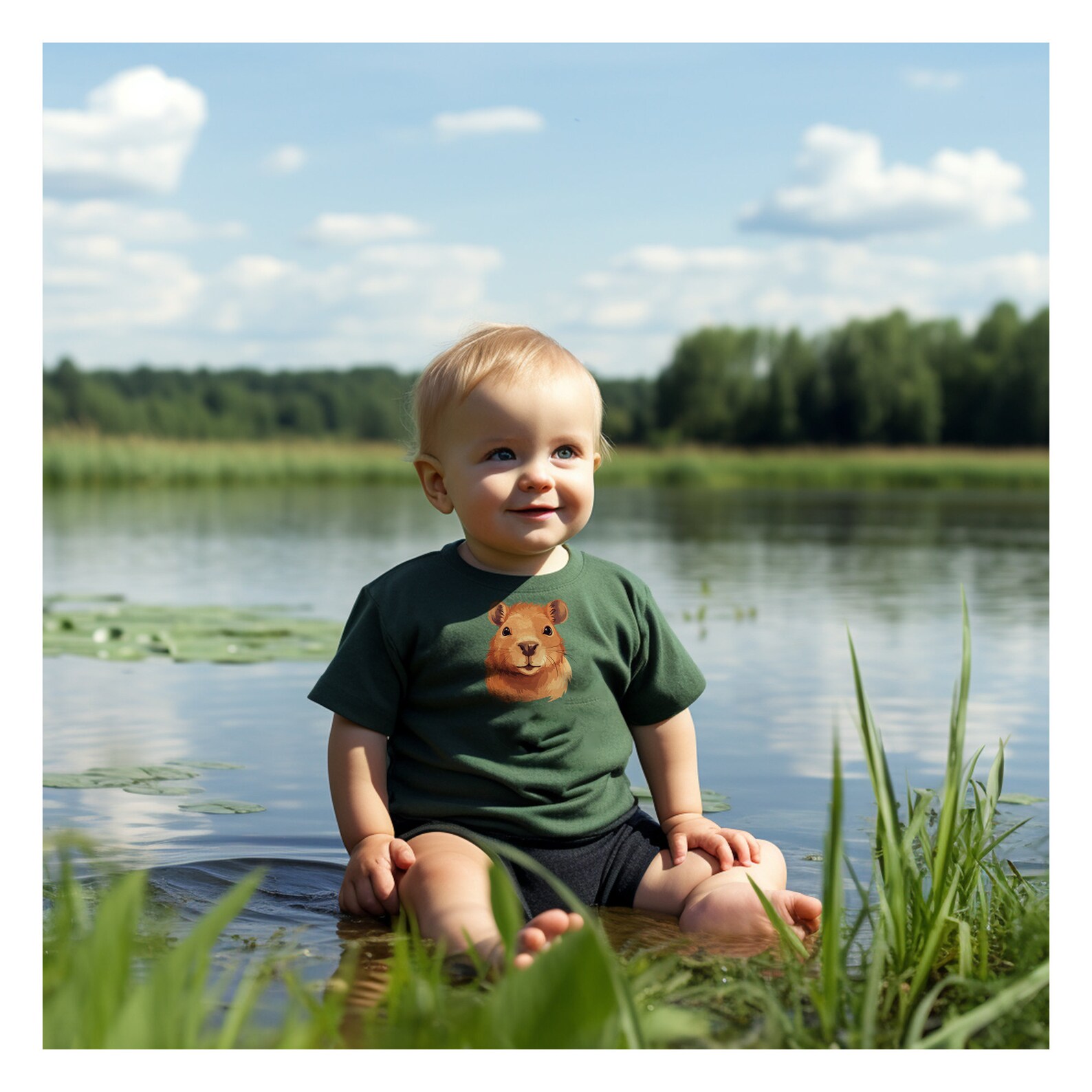 Cute Capybara DIY Print - Digital Print Baby Kids - Animal Art T-shirt ...