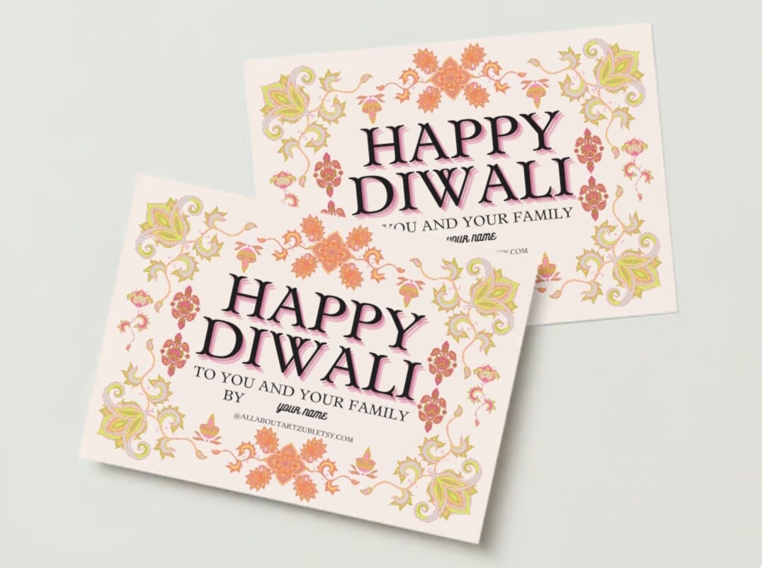 Diwali Greeting Cards Personalized Instant Download, - Etsy