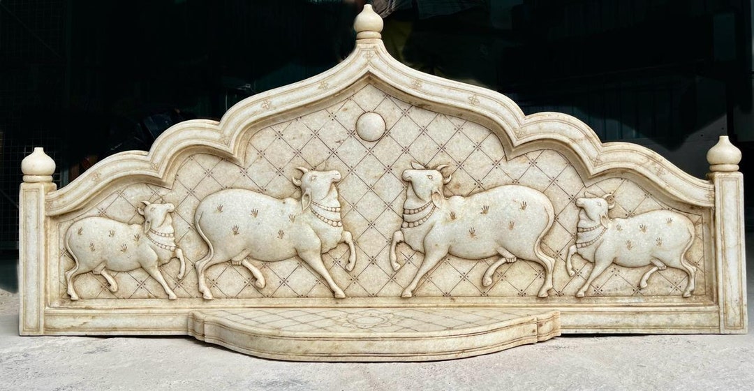 Nandi Art Frame, Beautiful Carved Nandi Panel, Decorative Marble Panel ...
