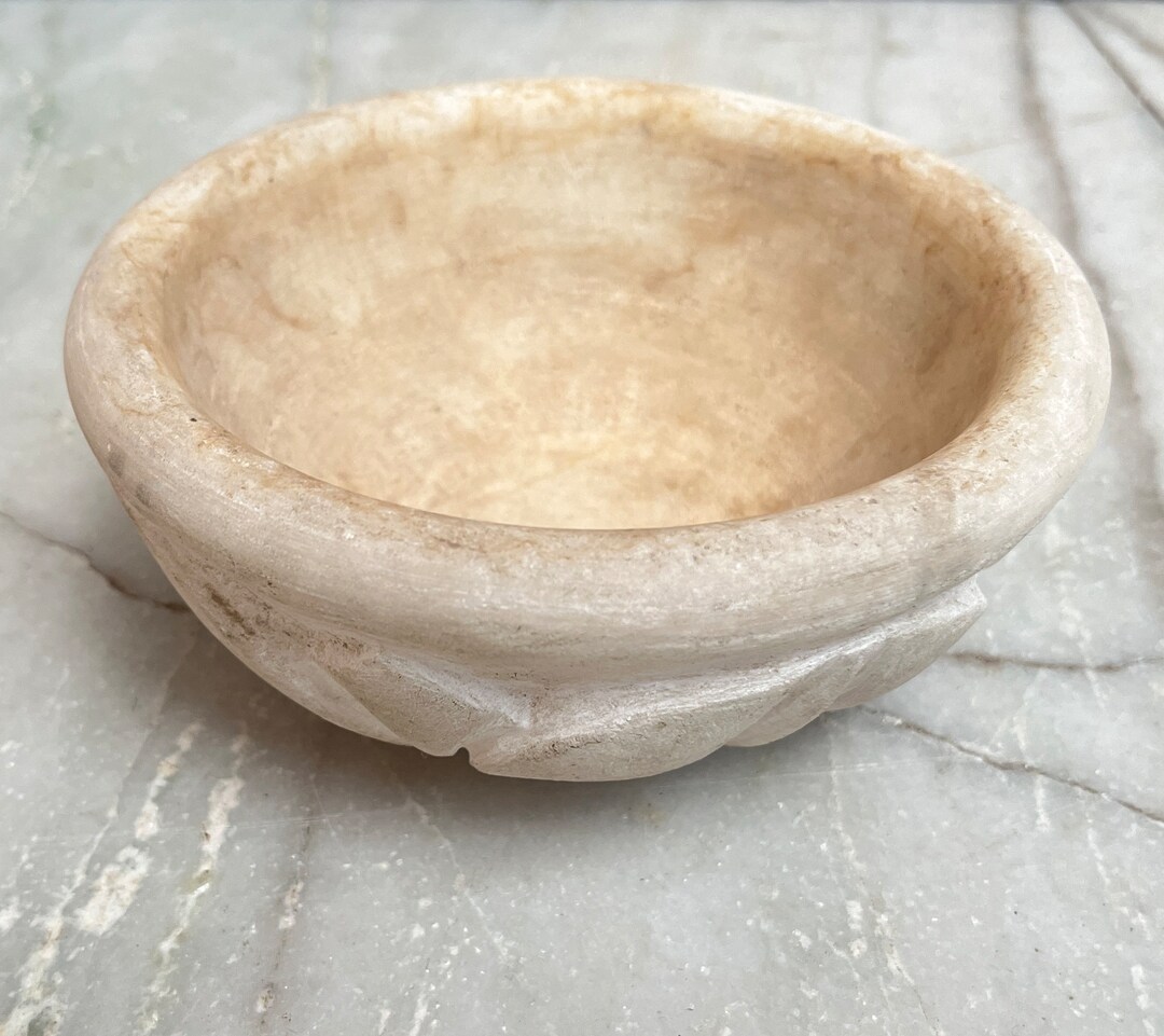 Carved Serving Bowl, Natural Old Marble Bowl, Fruit Bowl, Collectible ...