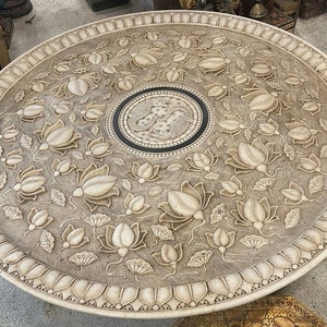 Fish Designed Carved Coffee Table, Marble Vintage Table, Marble ...