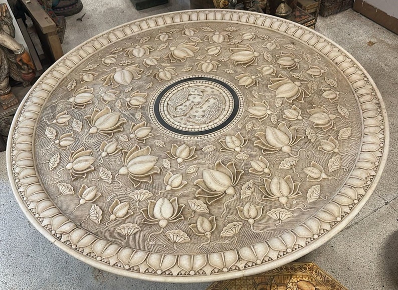 Fish Designed Carved Coffee Table, Marble Vintage Table, Marble ...