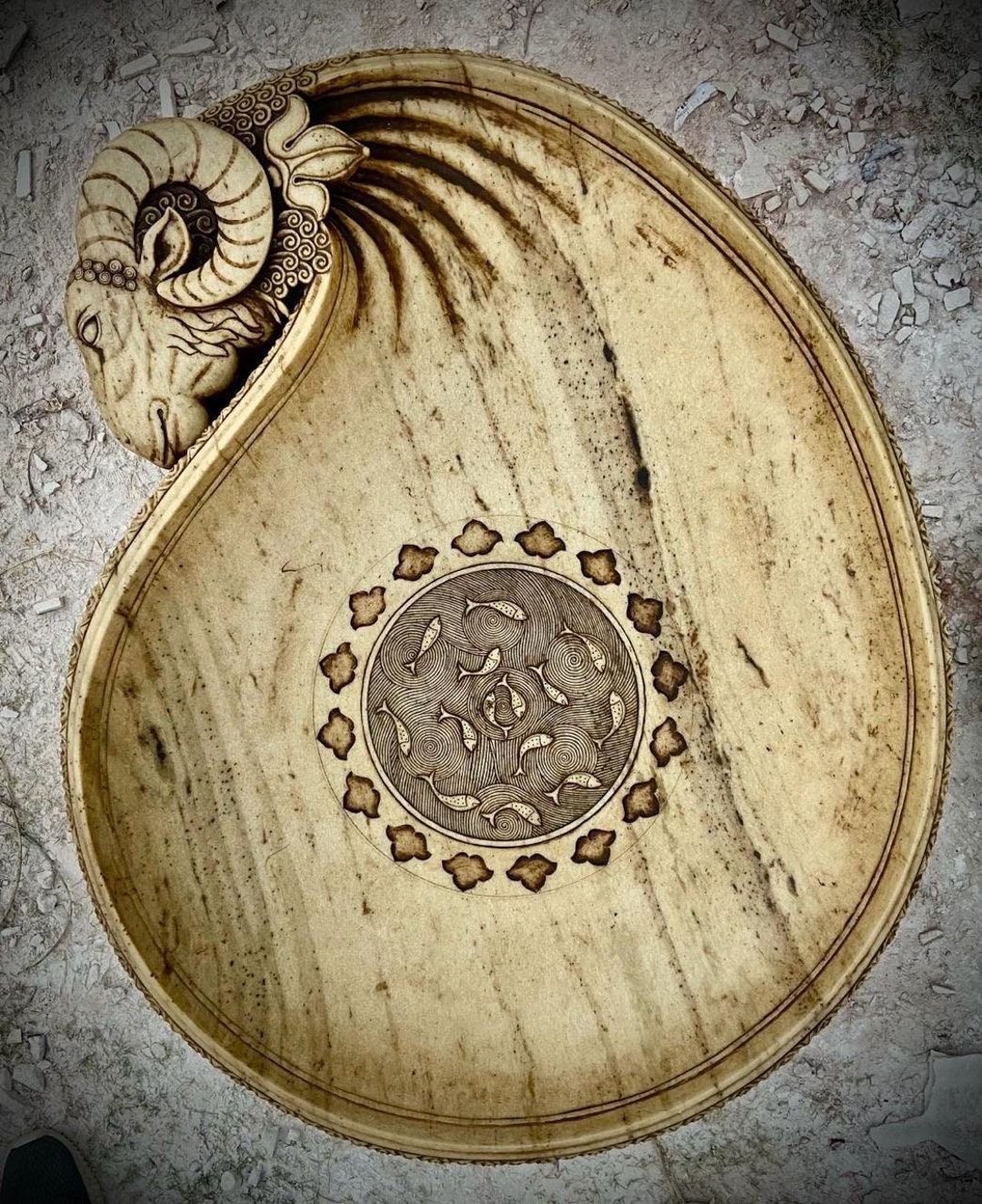 Vintage Goat Table Bowl, Fruit Bowl, Decorative Flower Bowl, Marble ...