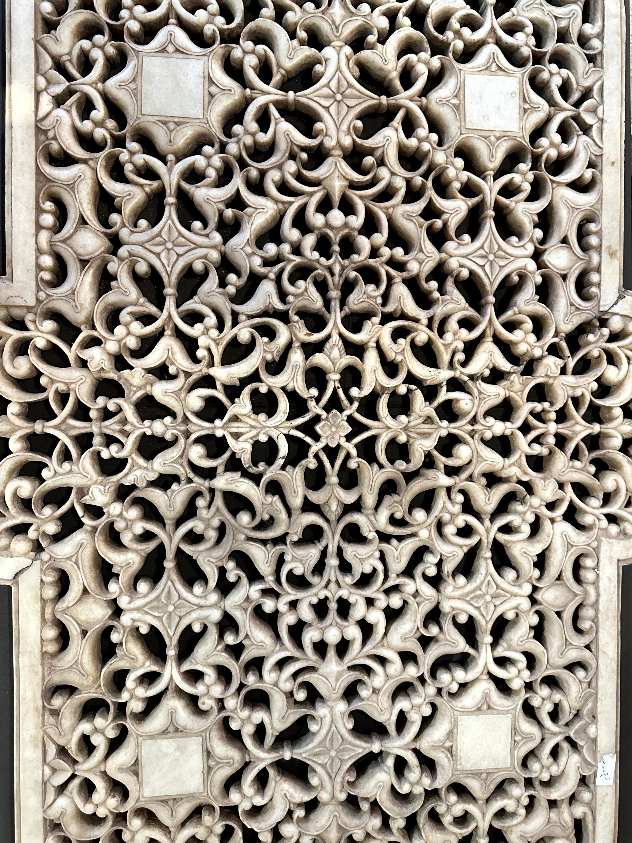 Mughal Wall Art, Full Size Marble Wall Panel, Carved Floral Jaali ...
