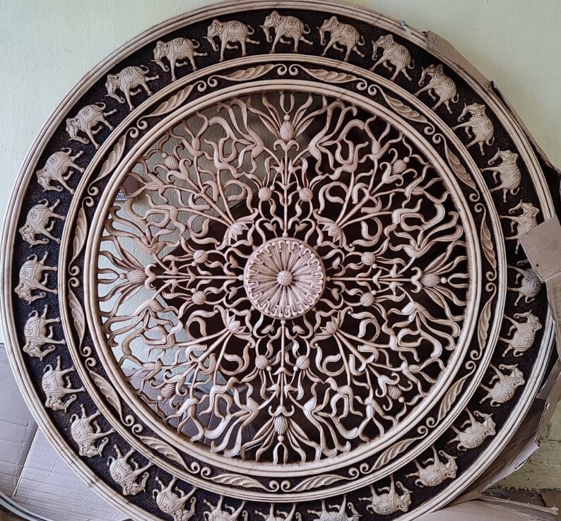 Luxury Dining Floral Table, Elephant Designed Carved Coffee Table ...