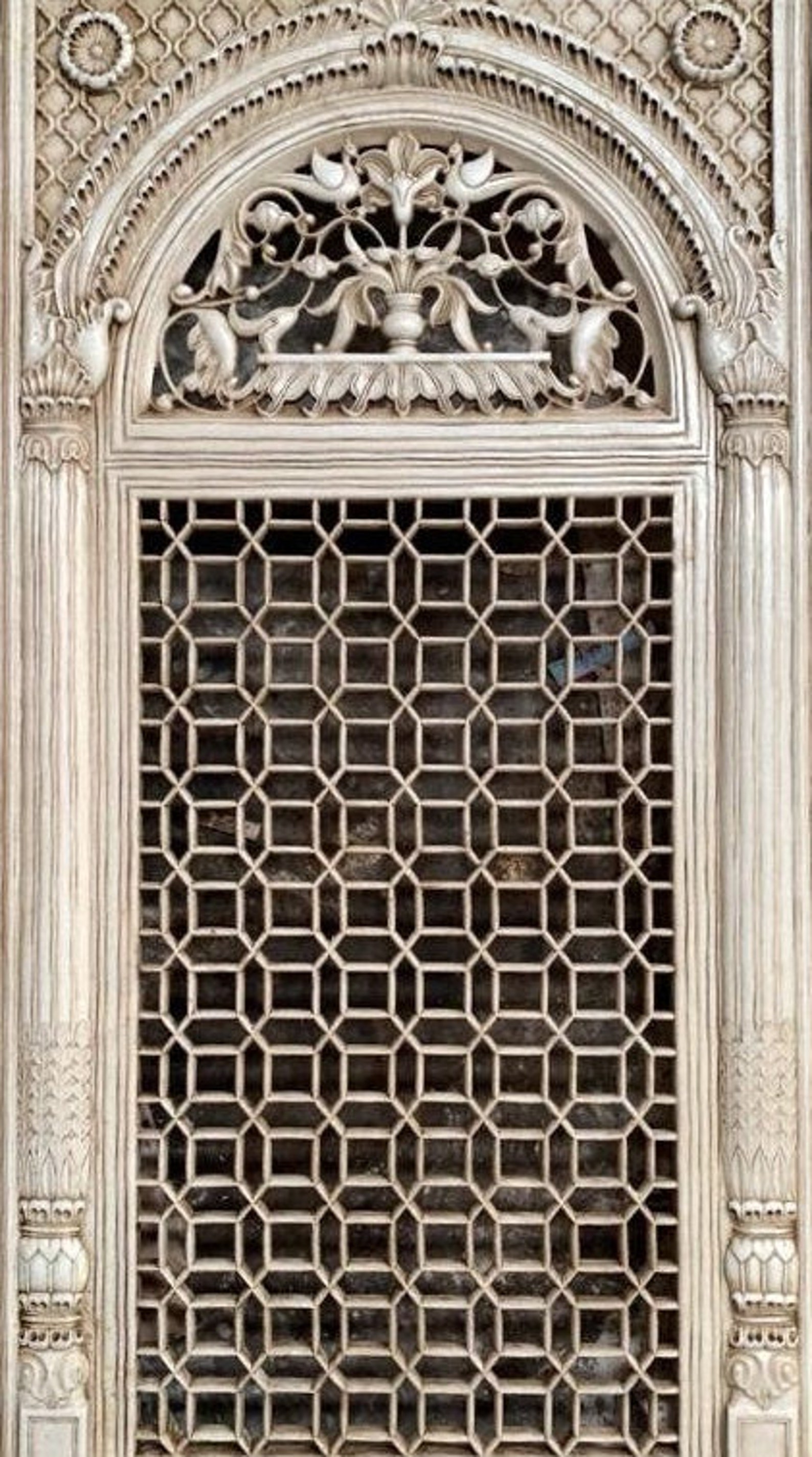 Designer Marble Wall Panel, Carved Floral Jaali, Mughal Wall Art ...