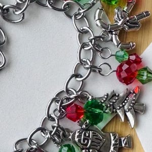 Handmade Christmas Charm Bracelet Christmas Jewelry Holiday Bracelet ...
