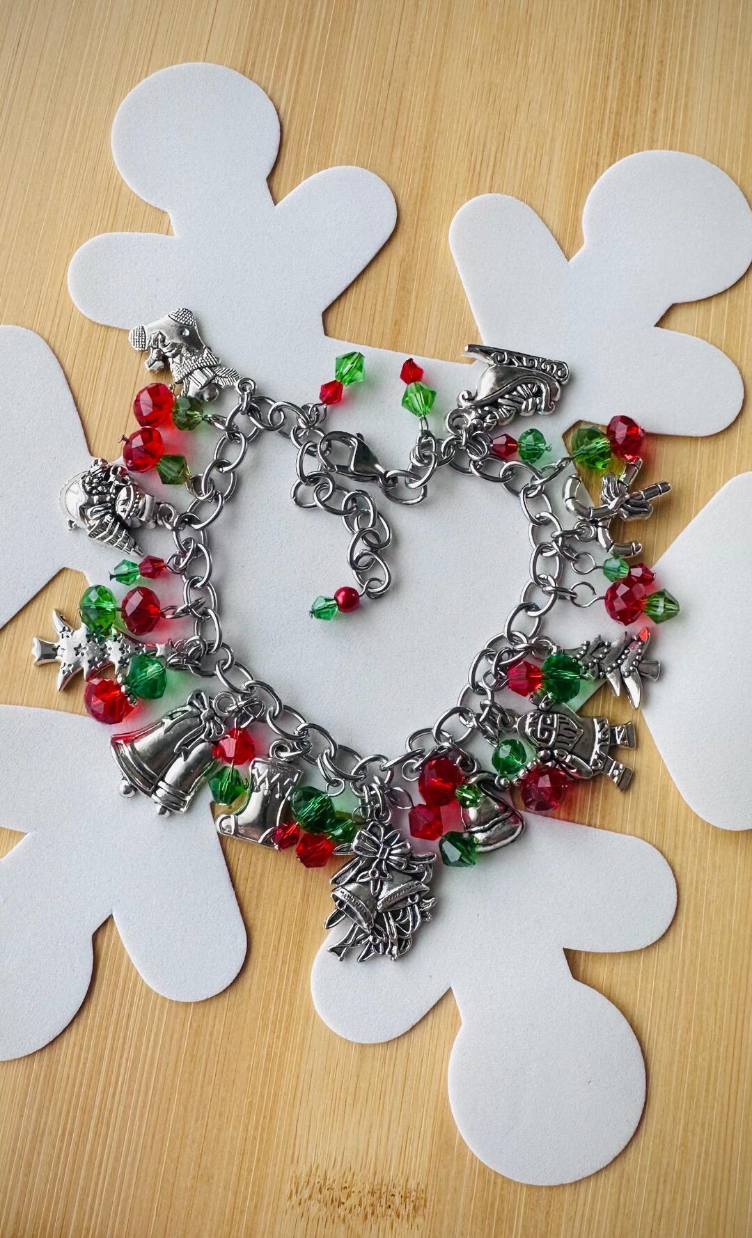 Handmade Christmas Charm Bracelet Christmas Jewelry Holiday Bracelet ...