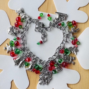Handmade Christmas Charm Bracelet Christmas Jewelry Holiday Bracelet ...