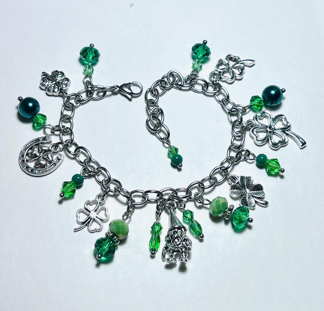 Handmade / St Patrick’s Day Bracelet / Lucky Charm Bracelet / Shamrock ...