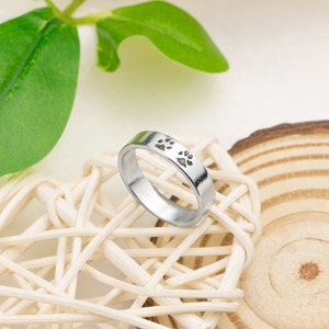 Actual Pet Paw Print Ring,personalized Pet Name Ring,custom 1/2/3/4 Paw ...