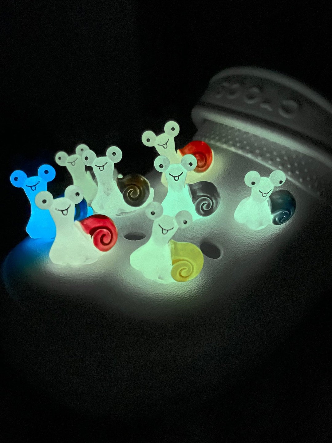 Glow in the Dark Snail Shoe Charm - Etsy