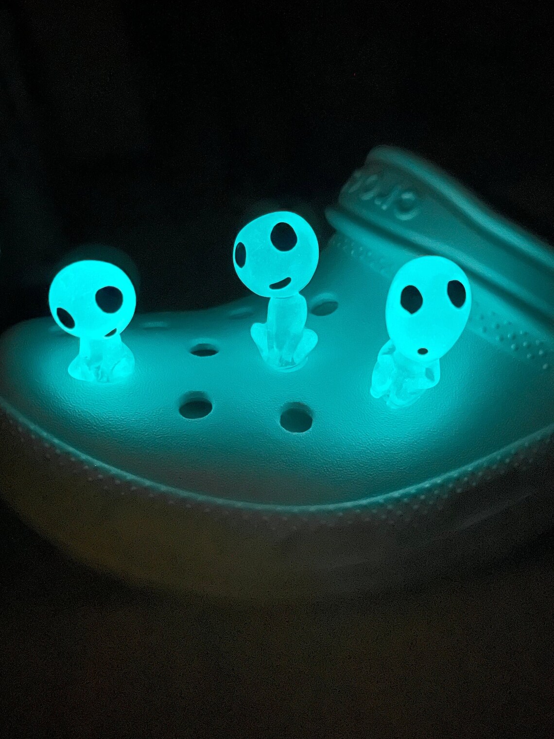 Glow in the Dark Alien Blue Eye Croc Charm - Etsy