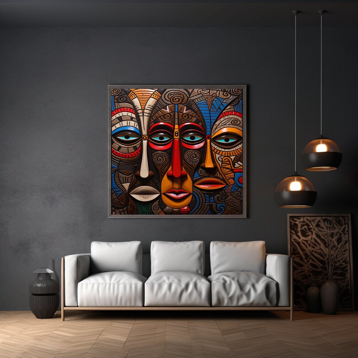 Instant Downloadable | African Tribal Art Mask | Ceremonial Mask | AI ...