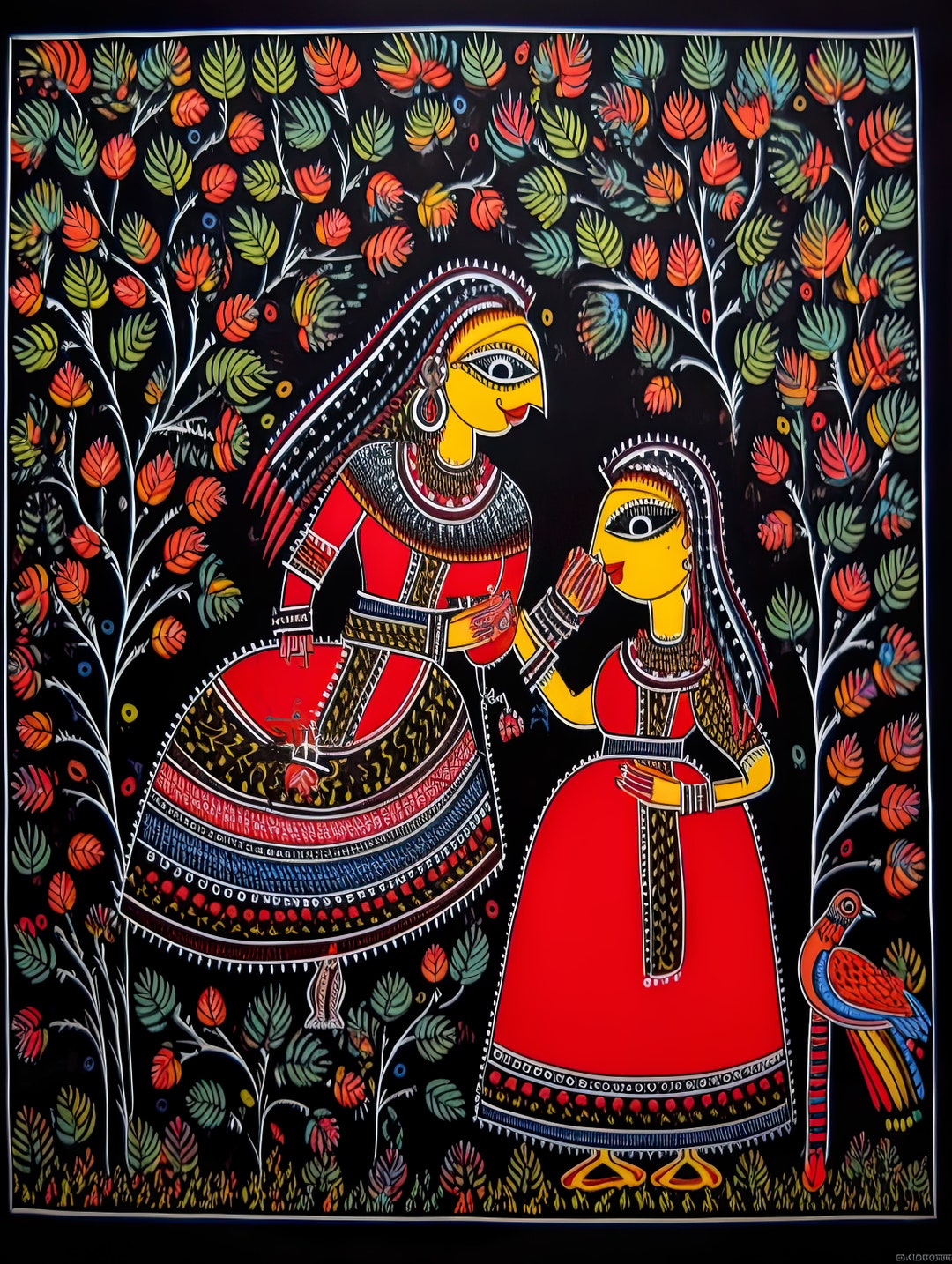 Set of 4 Ultra-hd Madhubani Digital Artworks 5668x7392px 4:5 - Etsy