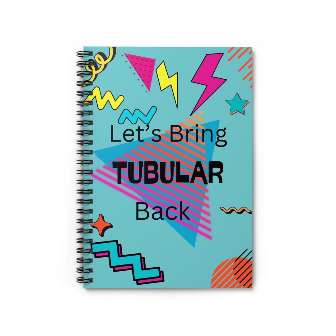 1980s Retro Themed TUBULAR Journal Spiral Notebook Ruled Line - Etsy