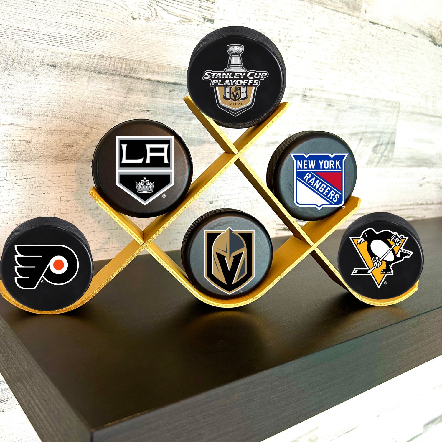 Hockey Puck Stand/puck Holder/hockey Puck Display/6 Puck Holder, Made ...