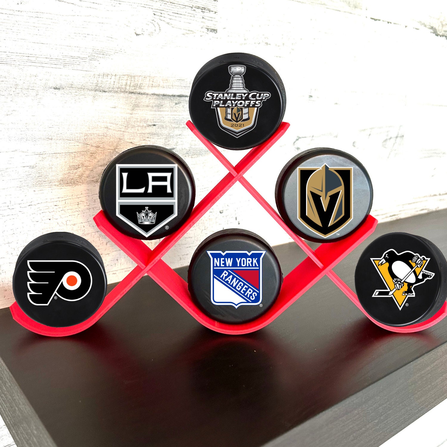 Hockey Puck Stand/puck Holder/hockey Puck Display/6 Puck Holder, Made ...