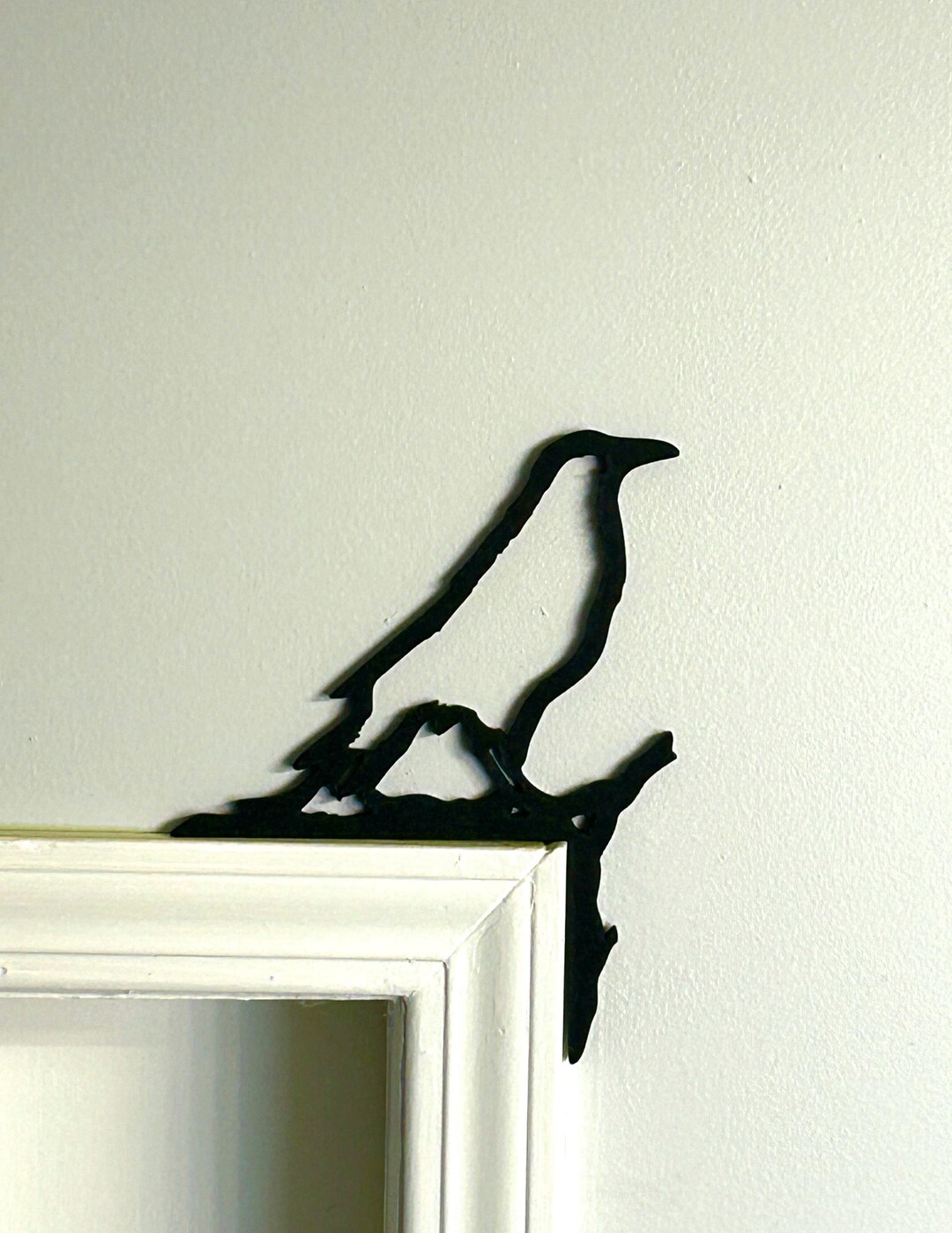Raven Door Topper, Black Raven, Door Sitter Corner Art, Crow Décor ...