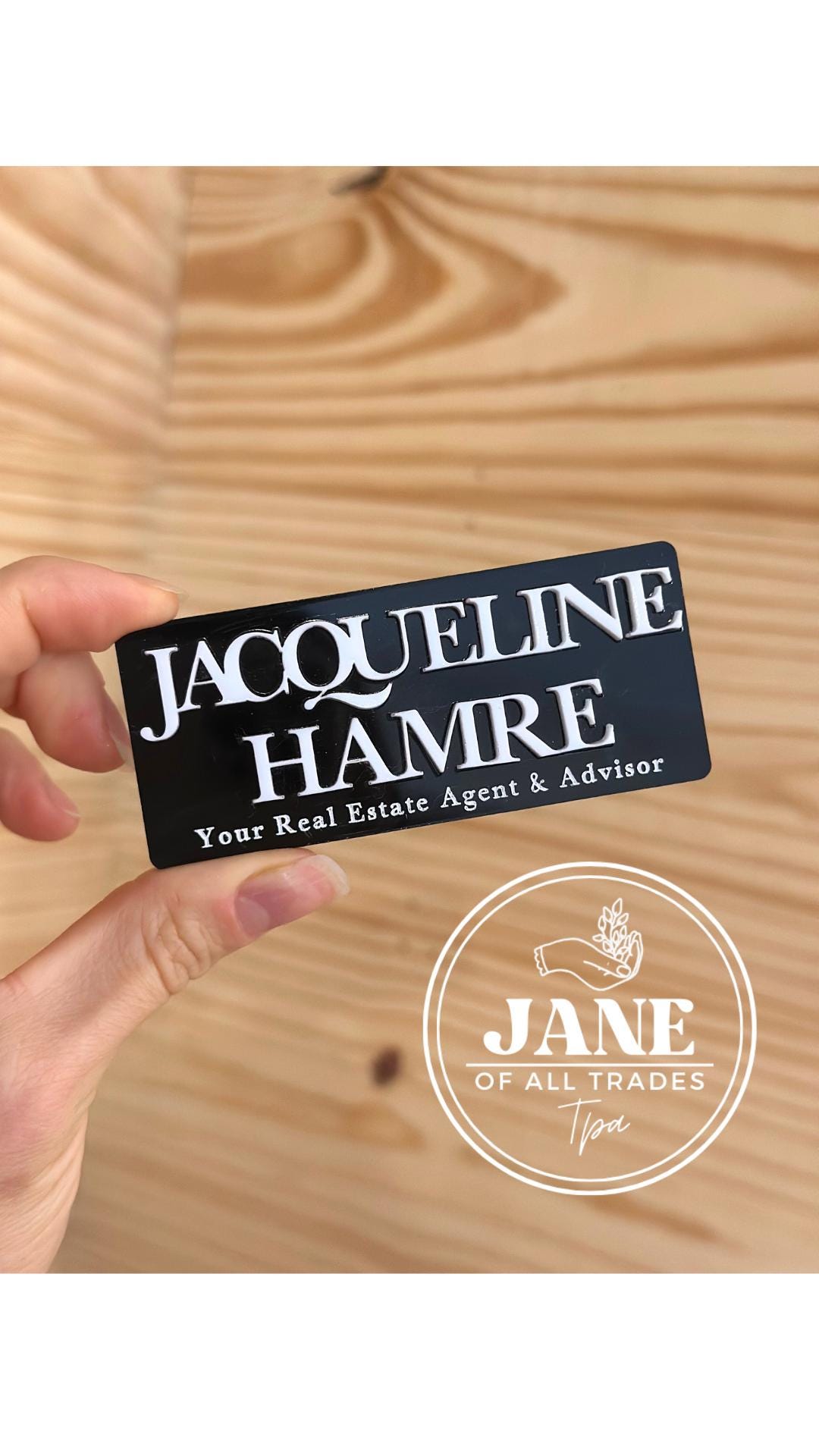 Custom Name Badge Acrylic Personalized Magnetic Business Name Badge ...