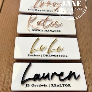 Custom Acrylic Name Badge Magnetic Name Badge Acrylic Name Plate ...