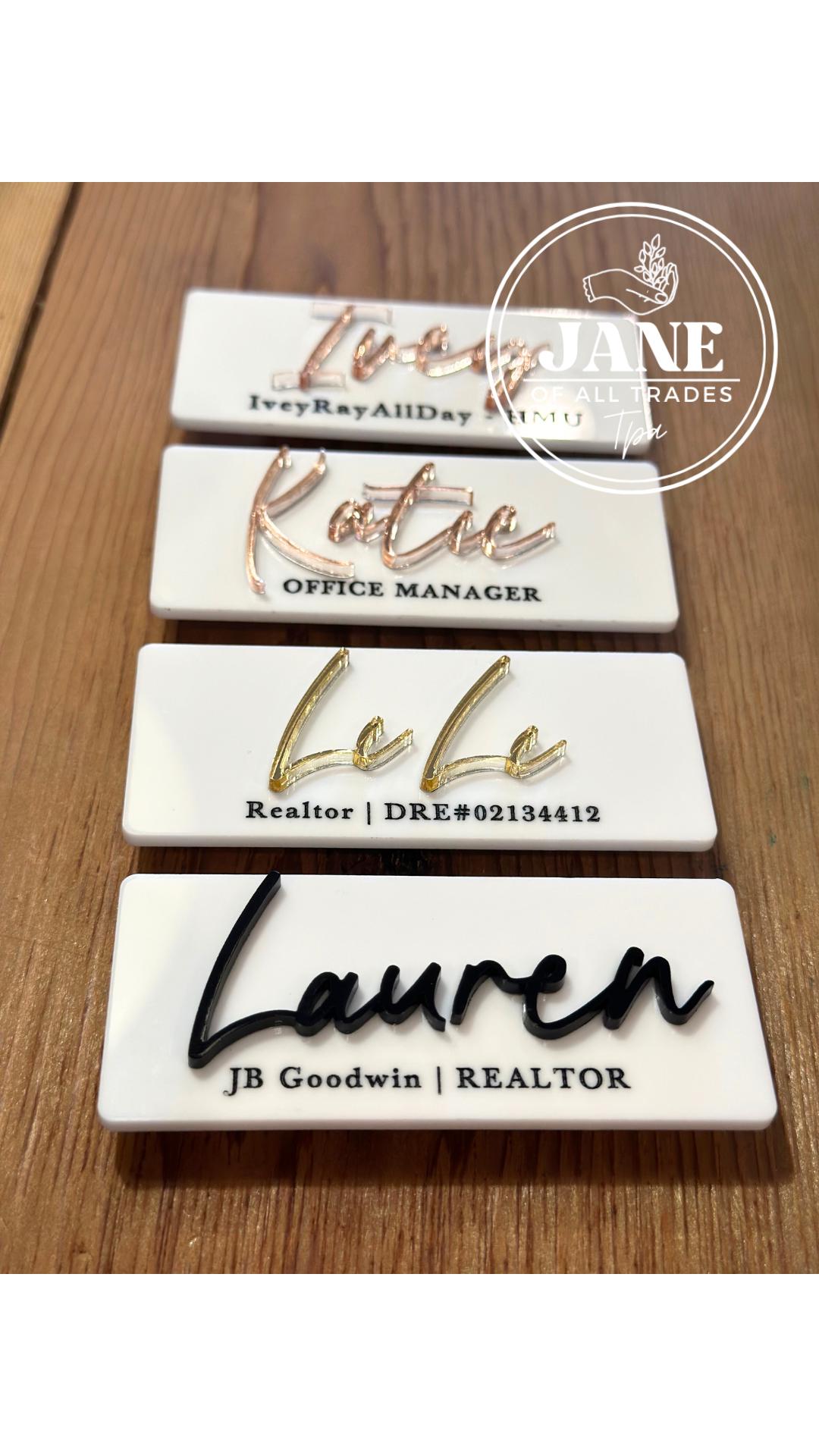 Sorority Recruitment Name Badges Custom Acrylic Name Badge Sorority ...