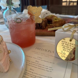 Engraved Teddy Bear Drink Tag Custom Baby Shower Decor Personalized ...