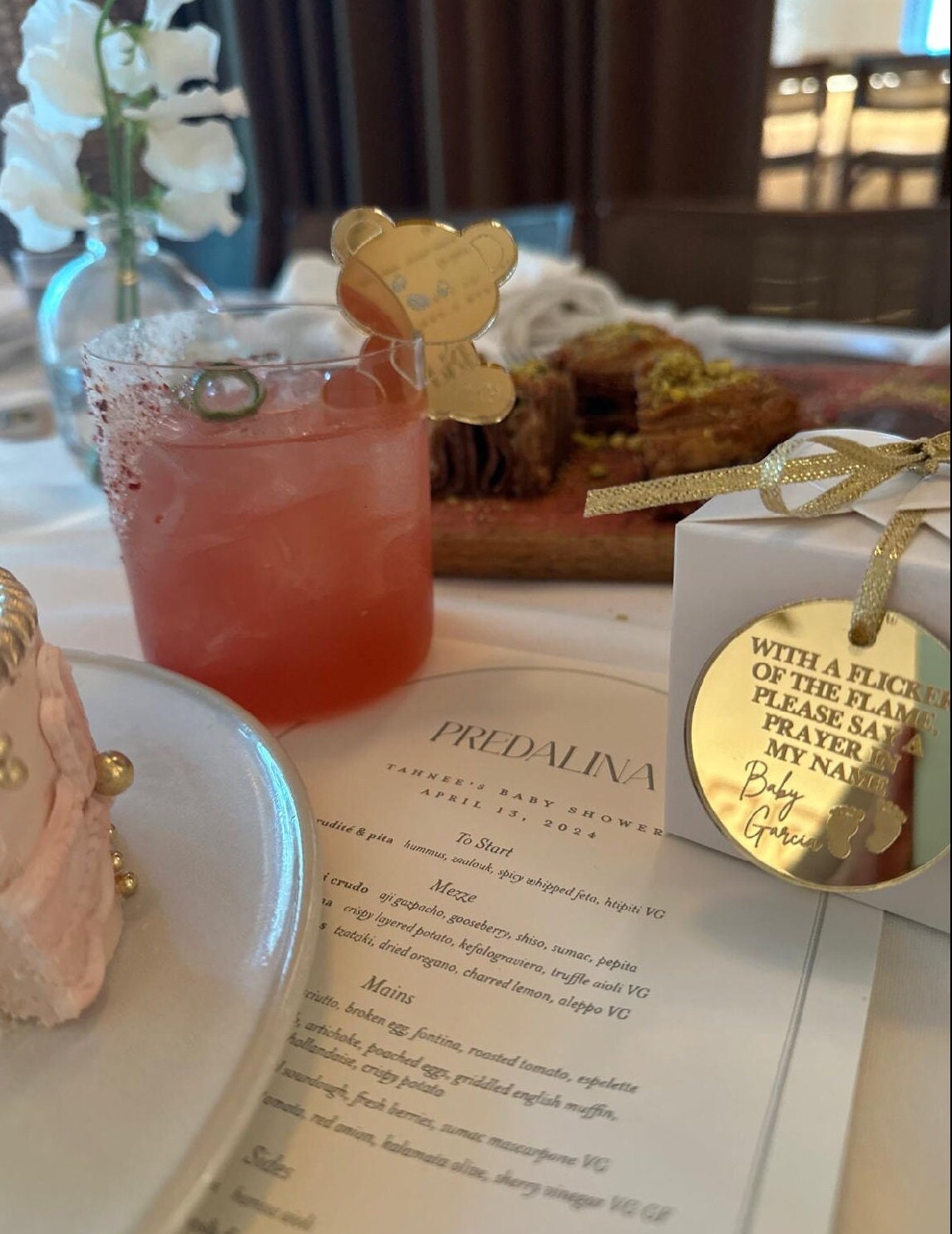 Engraved Teddy Bear Drink Tag Custom Baby Shower Decor Personalized ...