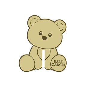 Engraved Teddy Bear Drink Tag Custom Baby Shower Decor Personalized ...