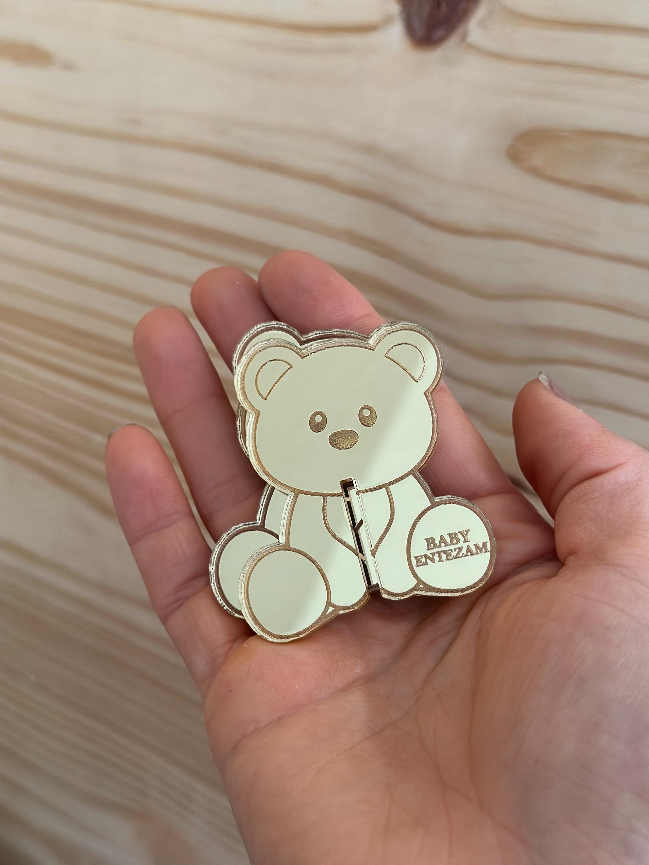 Engraved Teddy Bear Drink Tag Custom Baby Shower Decor Personalized ...
