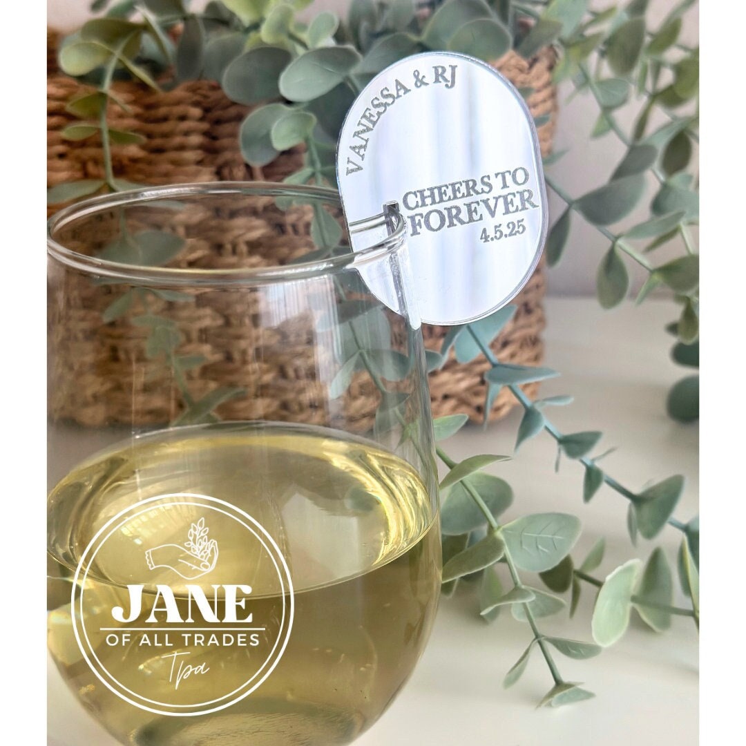 Engraved Acrylic Drink Tags Custom Luxury Drink Tag Wedding Engagement ...