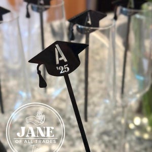 Custom Graduation Drink Stirrers Graduation Party Decor Personalized ...