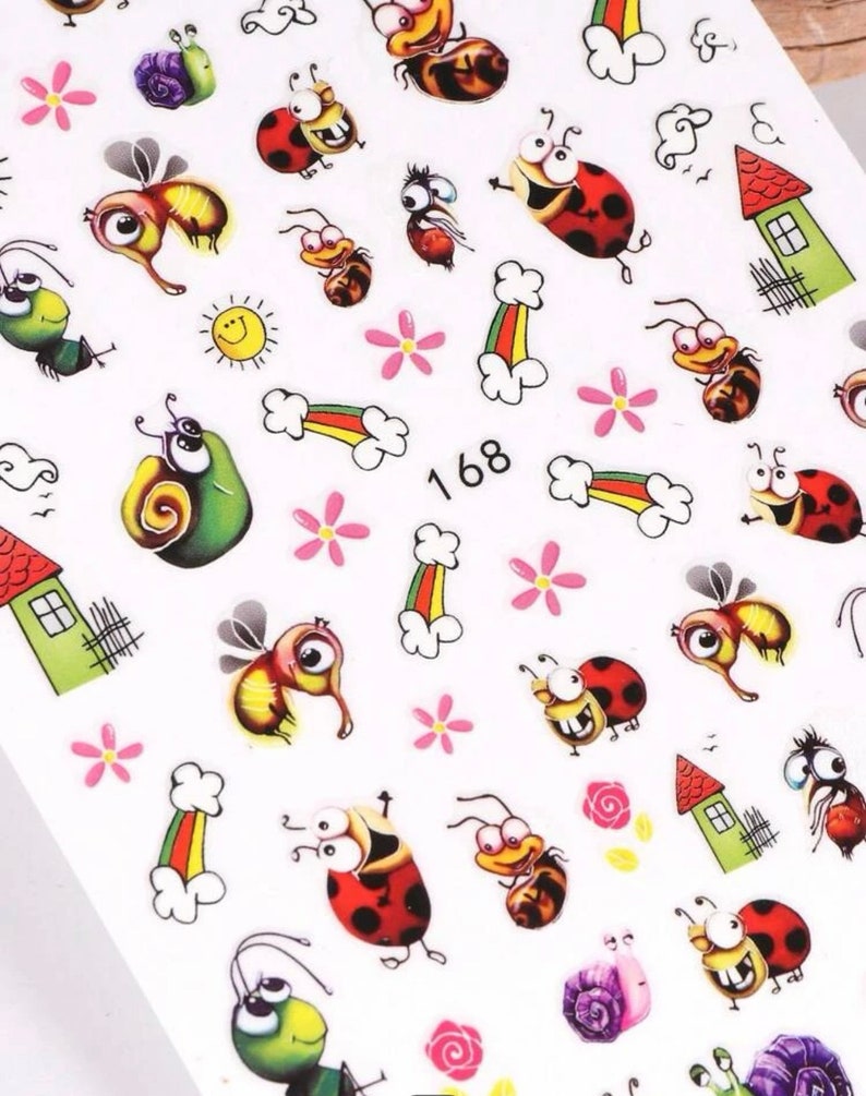 1 Sheet Cartoon Ladybugs Nail Art Sticker, Ladybug Sticker, Ladybird ...